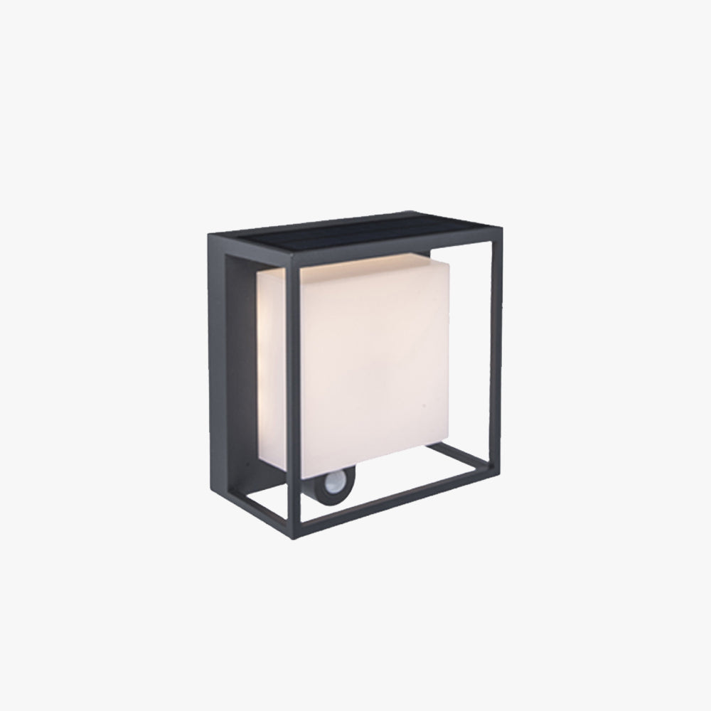 Orr Modern Rectangular Acrylic Sensor Solar Powered Outdoor Wall Lamp ...